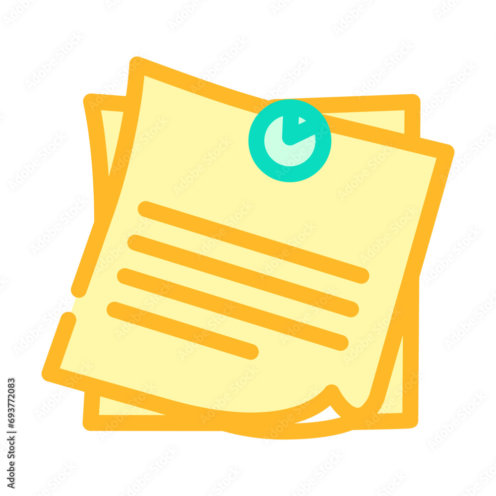 sticky note pin list color icon vector. sticky note pin list sign ...