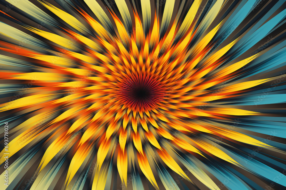 Optical illusion illustration of whirling motion created by brightly ...