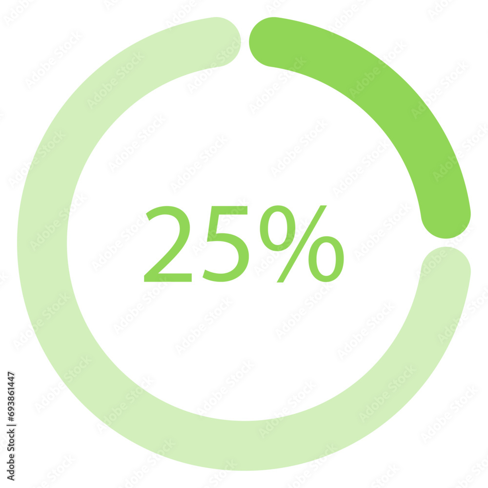 25% Loading. 25% circle diagrams Infographics vector, 25 Percentage ...