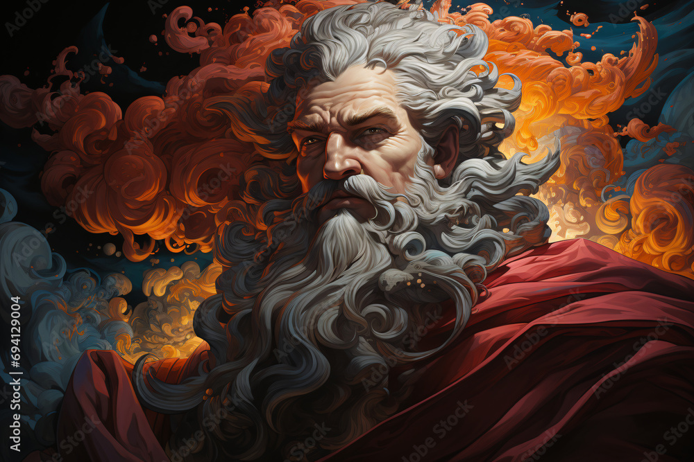 Zeus the Thunderer. God of the sky, thunder, lightning, in charge of ...