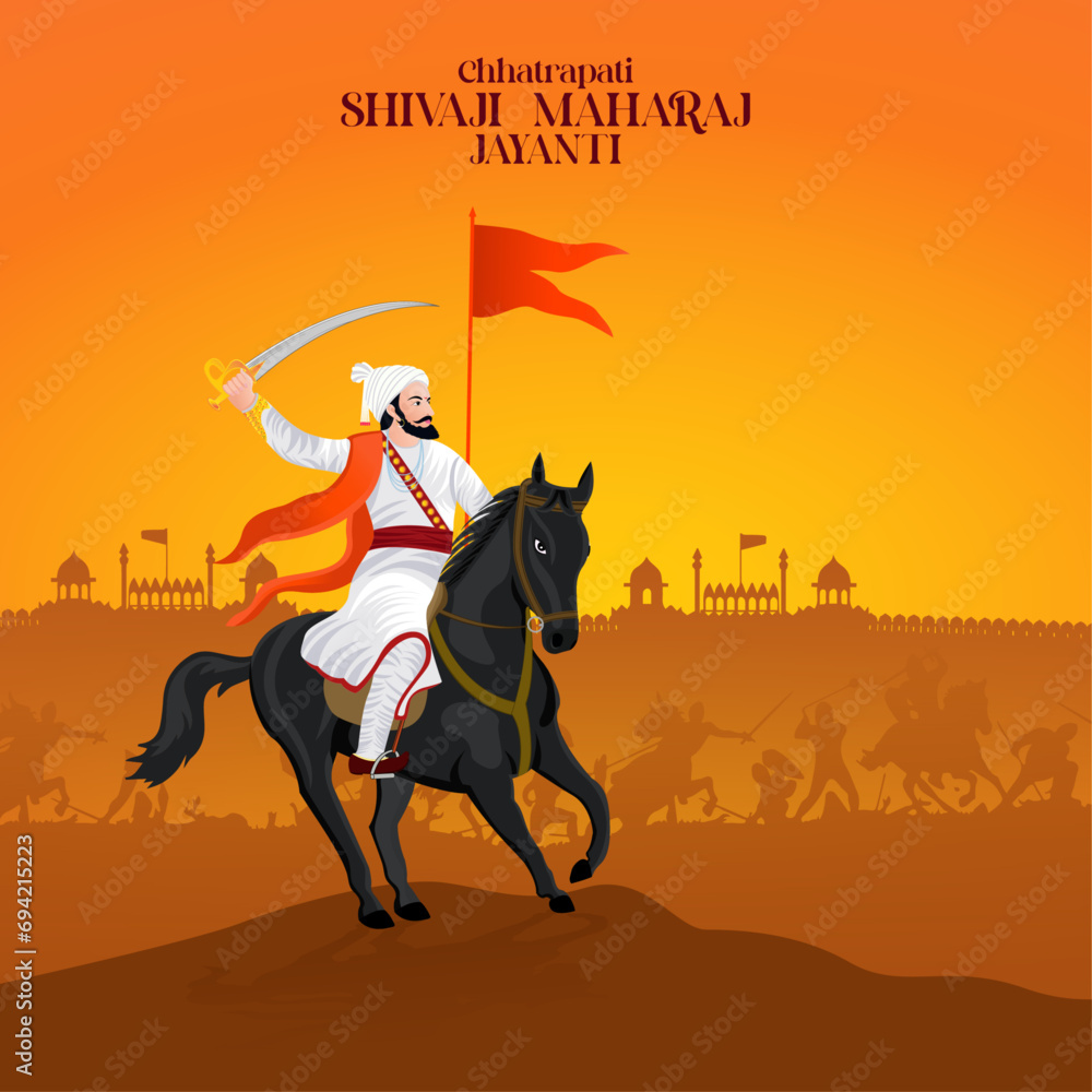 Chhatrapati Shivaji Maharaj Jayanti Vector の Stock ベクター | Adobe Stock