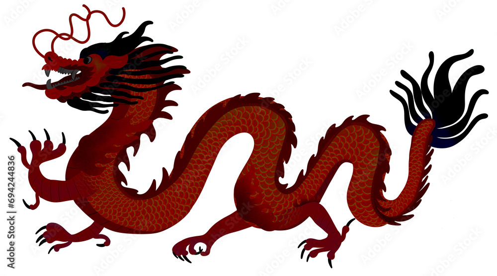 red dragon chinese illustration png clipart image with transparent ...