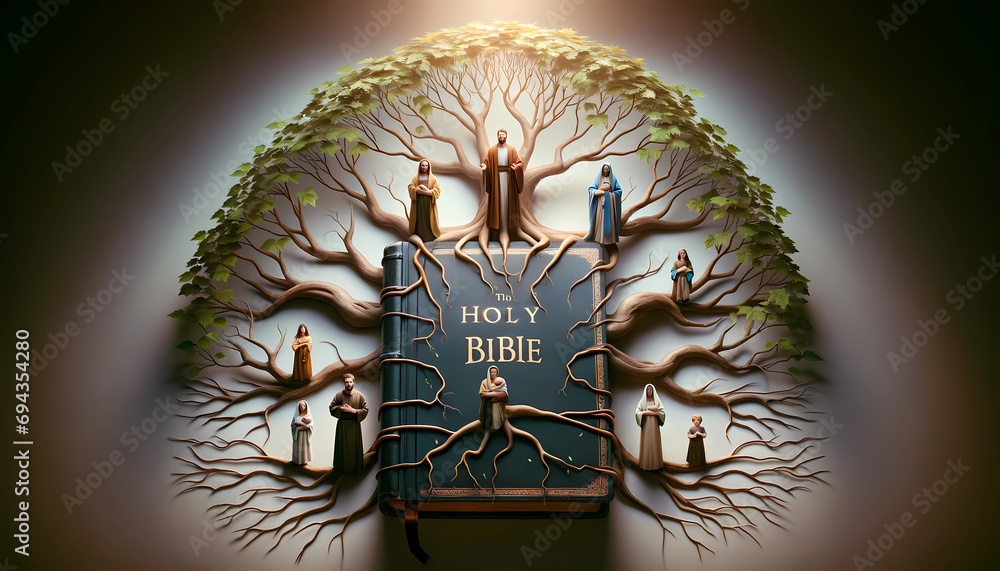 Biblical Lineage - The Holy Bible as the Root of Genealogy Stock Photo ...