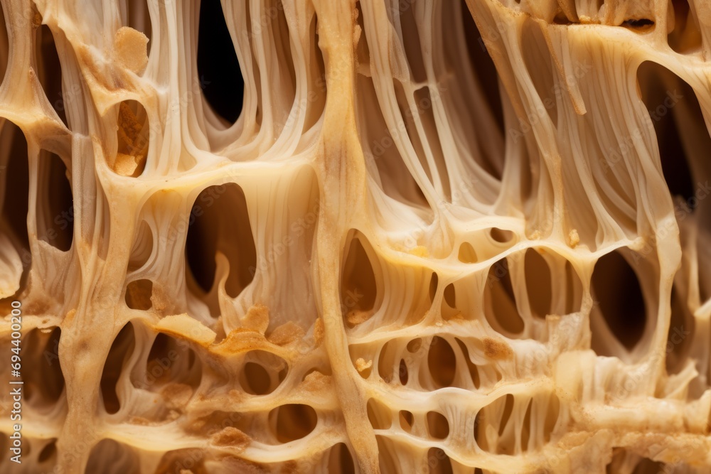 Bone tissue human skeleton under microscope cells structure medical ...