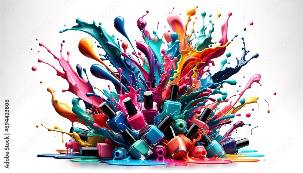 explosion of nail polish colors in a chaotic yet beautiful arrangement ...