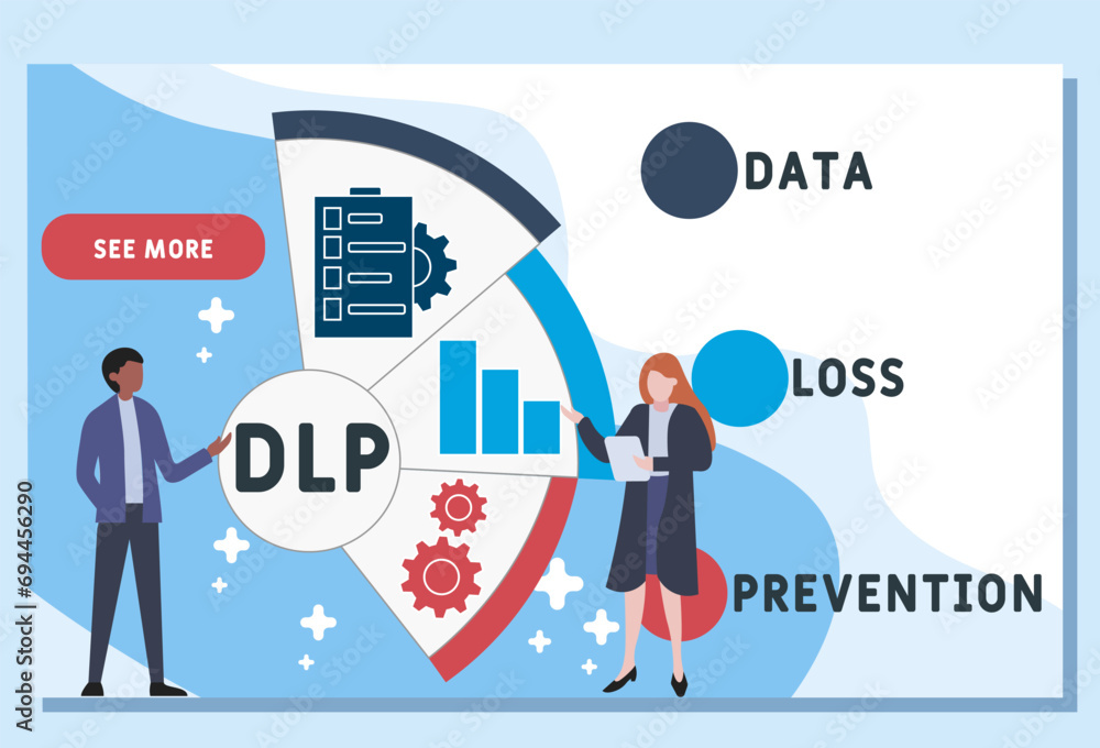 DLP - Data loss prevention acronym. business concept background. vector ...