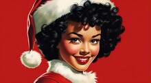 Retro 1950s Lady Christmas Art Free Stock Photo - Public Domain Pictures