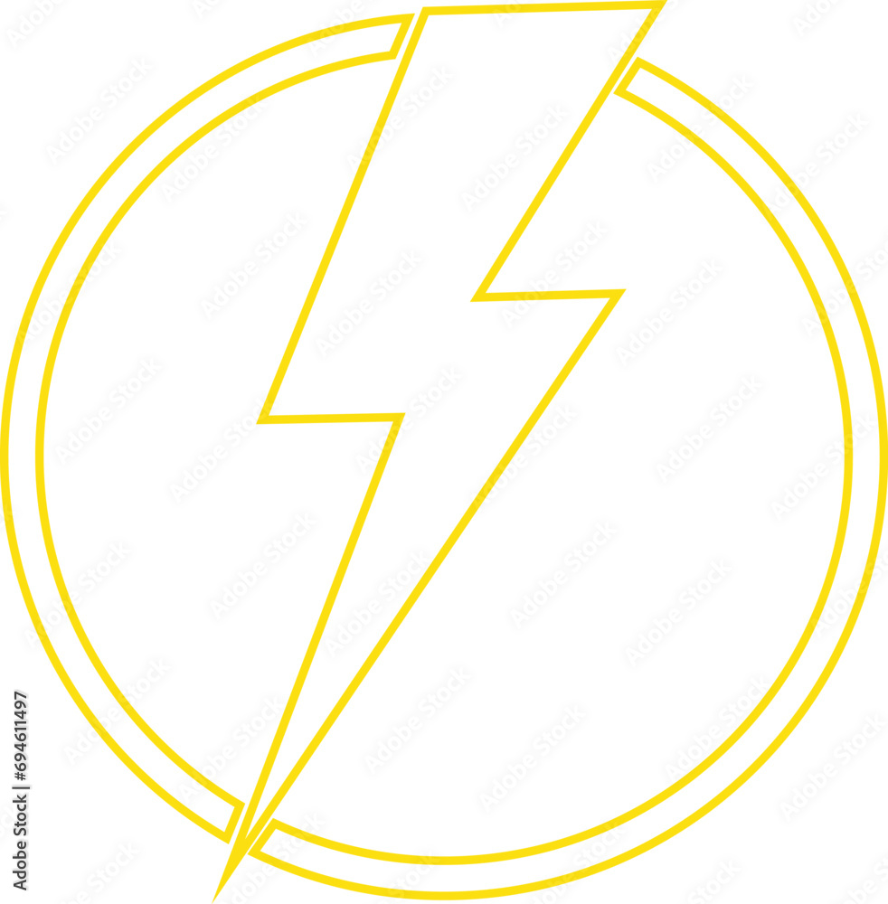 Yellow Line Lightning , electric power vector design element editable ...