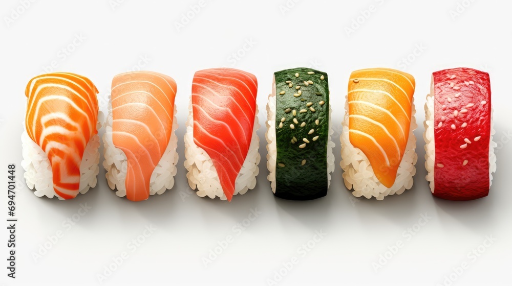 japanese sushi food. Maki ands rolls with tuna, salmon, shrimp, crab ...
