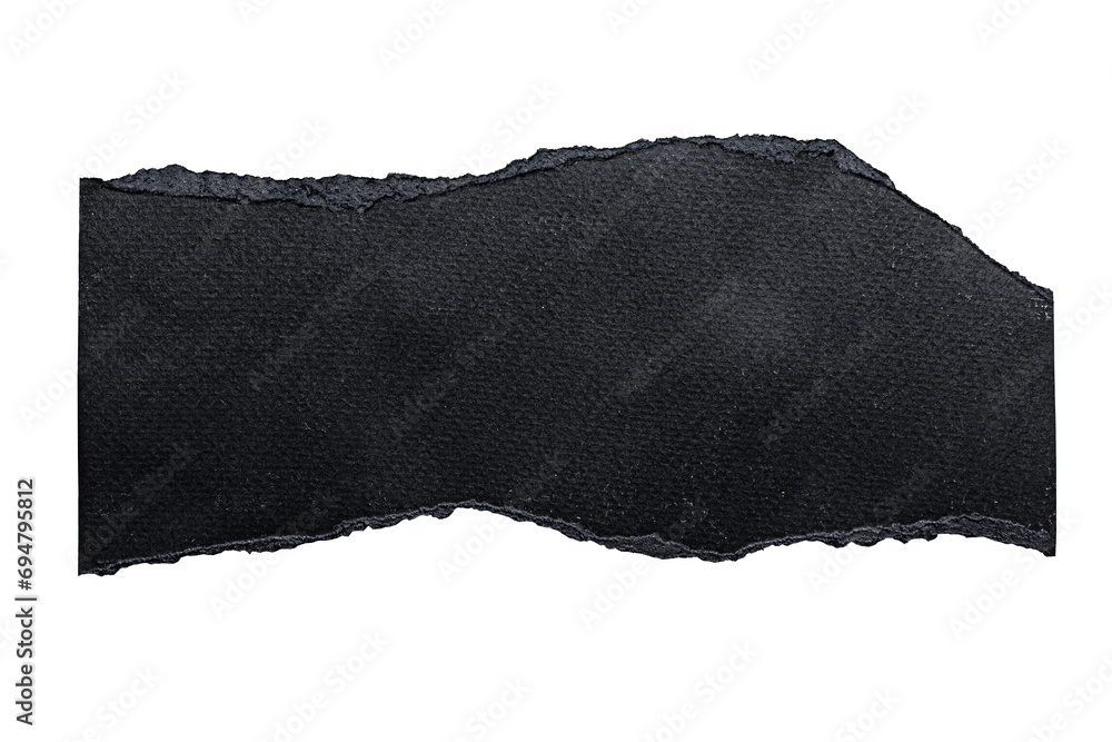 Black Ripped Paper With Torn Edges. Isolated Strips On Transparent ...