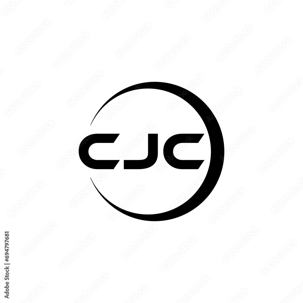CJC letter logo design with white background in illustrator, cube logo ...