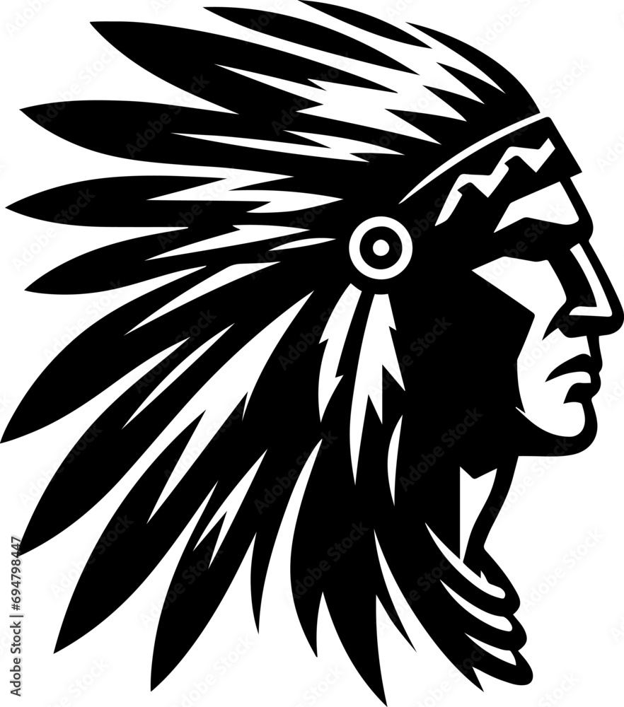 Tribal Essence. Vector Illustration of a Native American Indian's ...