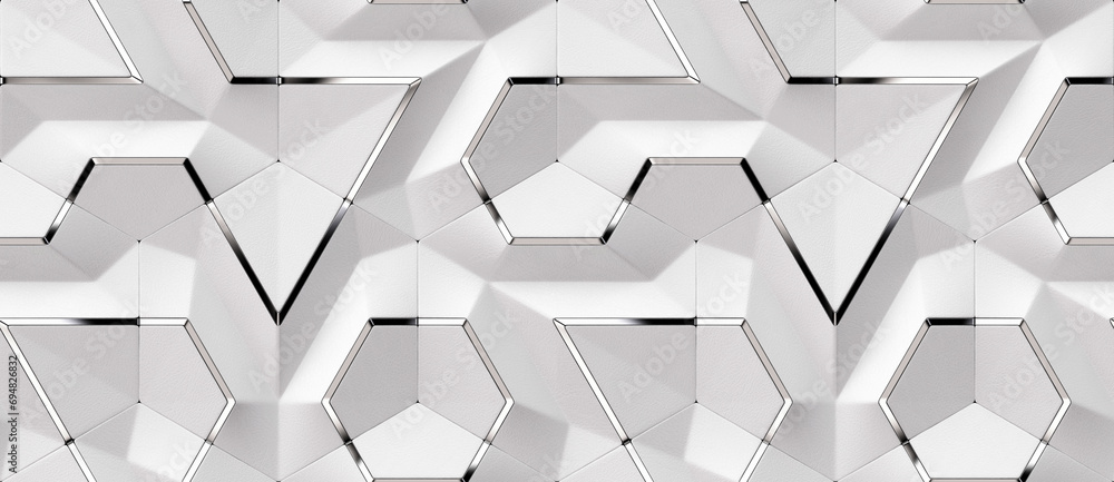 Geometric 3D white pattern for modern background design Stock ...