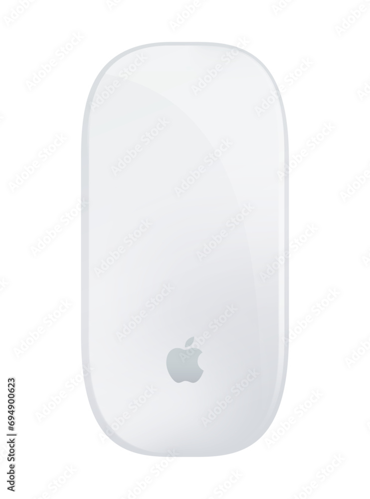 White Apple Magic Mouse - Black Multi-Touch Surface, on white ...