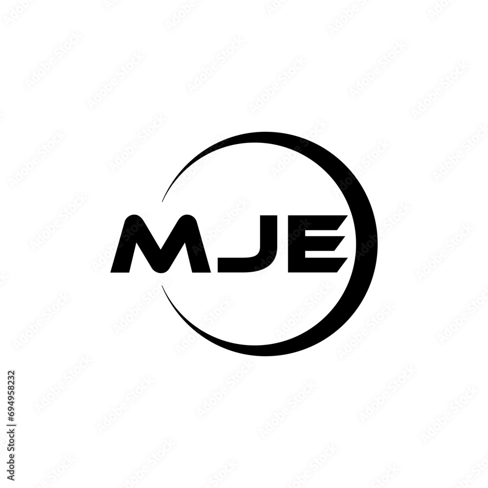 MJE letter logo design with white background in illustrator, cube logo ...