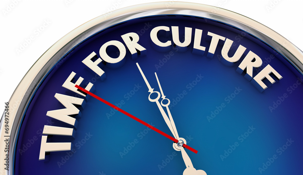Time for Culture Clock Heritage Values Beliefs Shared Community 3d ...