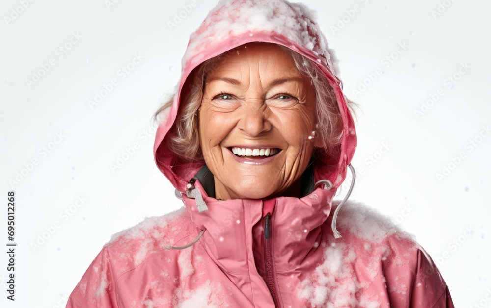 Mid-shot portrait photography of a smiling mature woman in her fifties ...