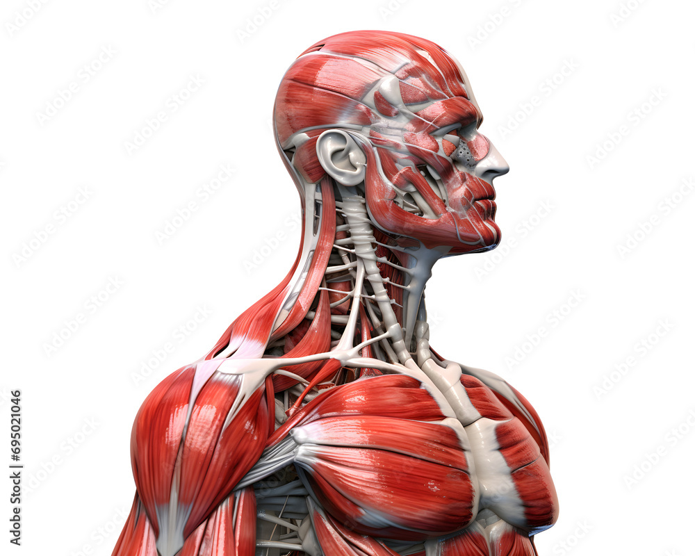 Anatomy, human body muscles isolated on transparent background, cut out ...