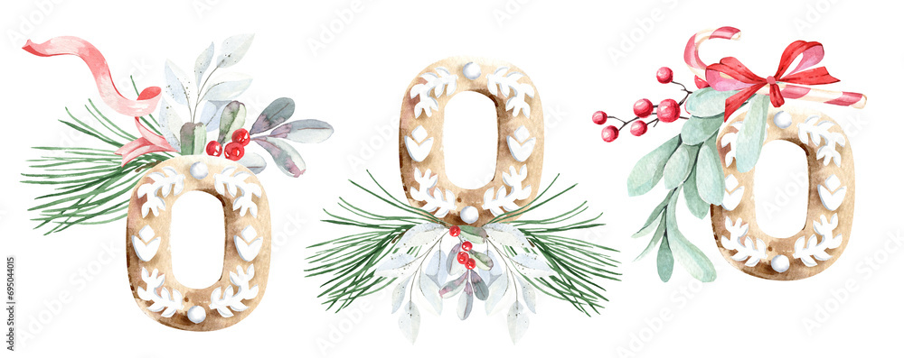 Watercolor Gingerbread Alphabet Christmas Clipart, Gingerbread letters ...