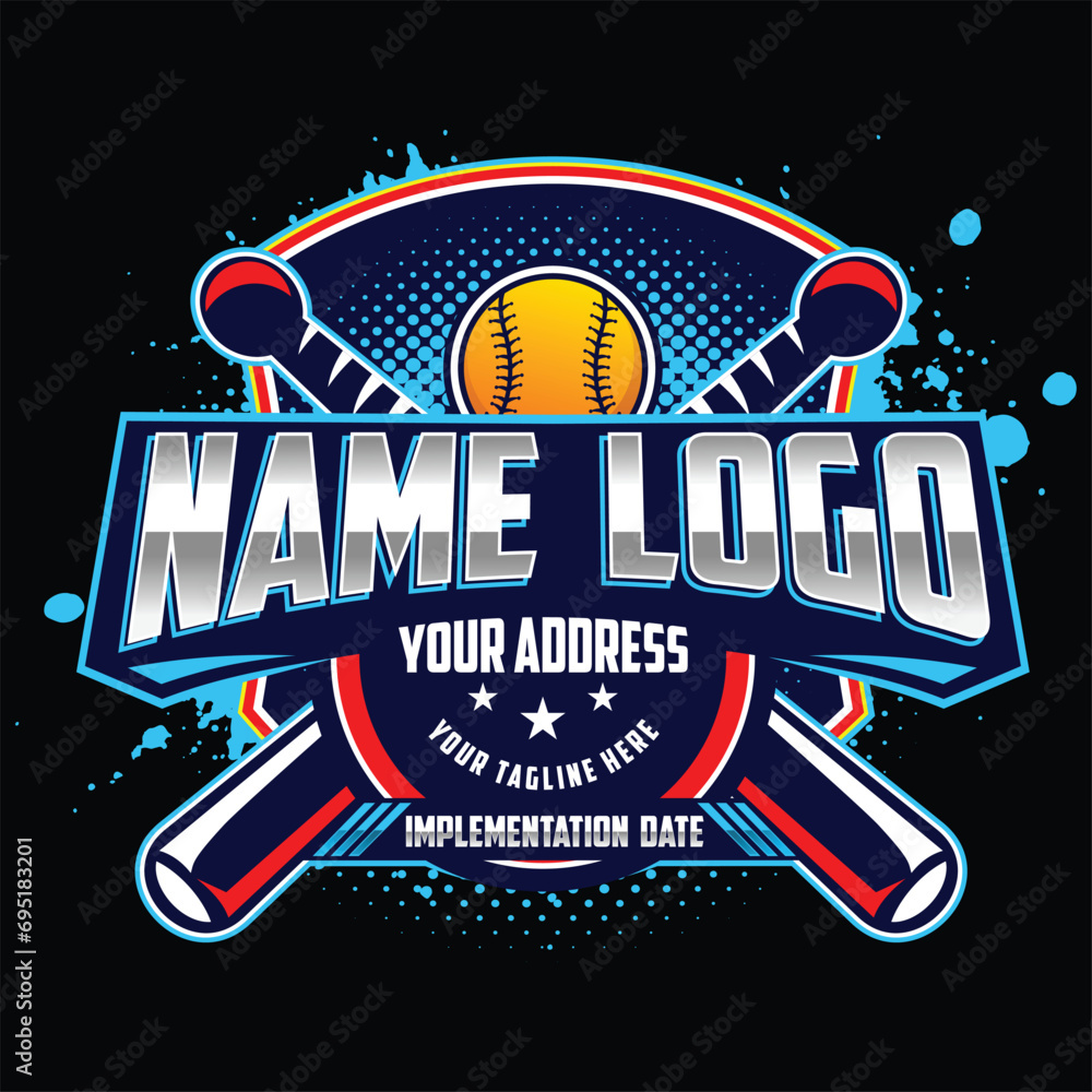 Baseball tournament logo. Modern professional baseball template logo ...