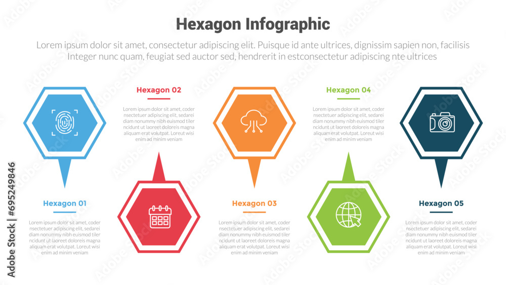 hexagon or hexagonal honeycombs shape infographics template diagram ...