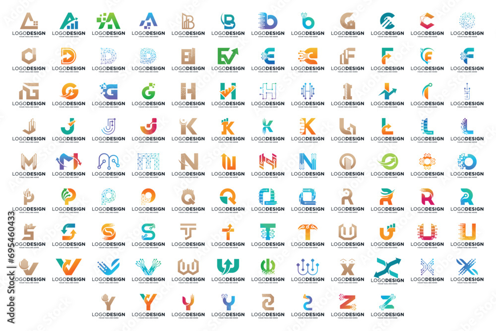 abstract letter a to z logo design collection. Stock Vector | Adobe Stock