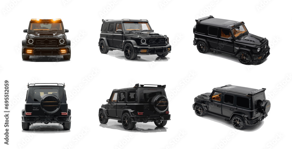 Mercedes SUV icons collection. Off road car Mercedes G63 icons. All ...