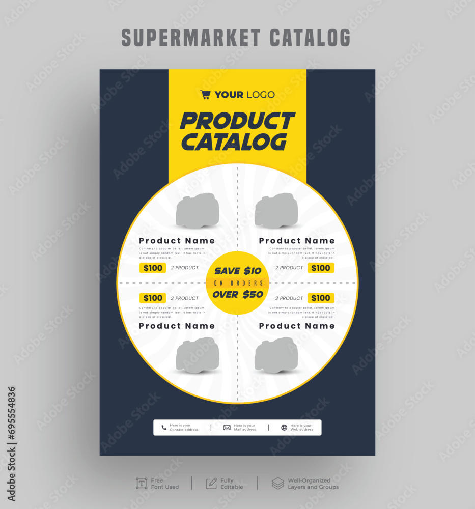 Grocery ads flyer, Supermarket grocery promotion flyer, Editable ...