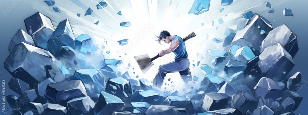 Ice icebreaker arctic breaker man woman team person teamwork friends ...