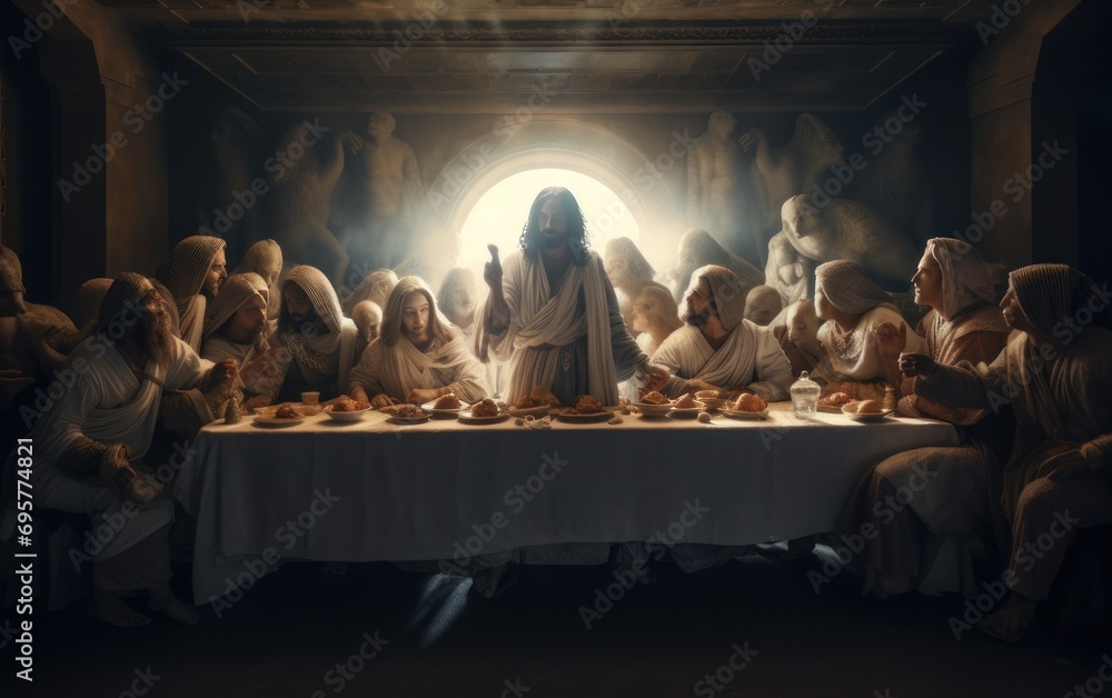 Foto de Stock The last supper the religious concept of the assembly of ...
