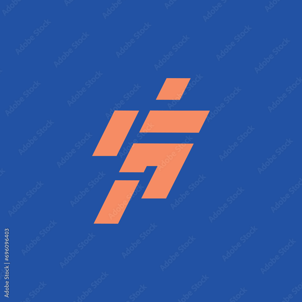 Dynamic sharp logo movement of the letter bf Stock Vector | Adobe Stock