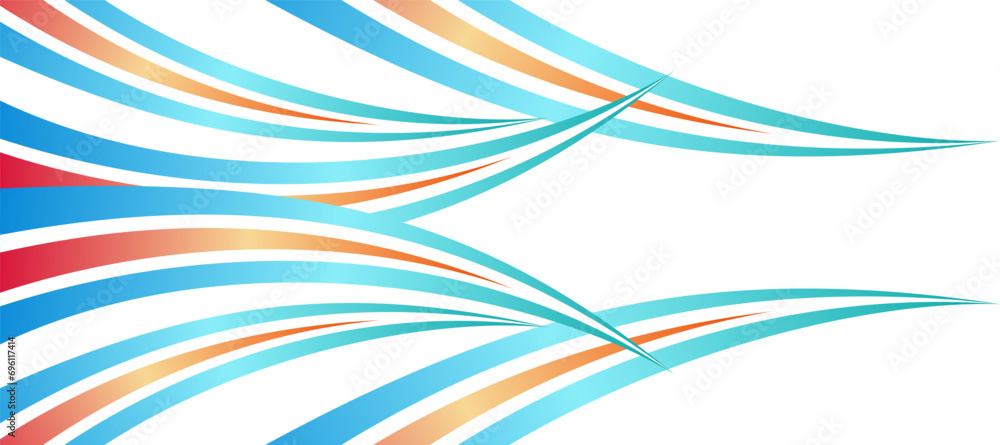 abstract blue and red gradient curves sticker for car wrap livery ...