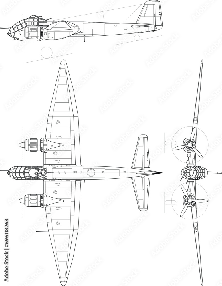 Image vectorielle Stock Air Plane, us army fighter jet, Line art vector ...
