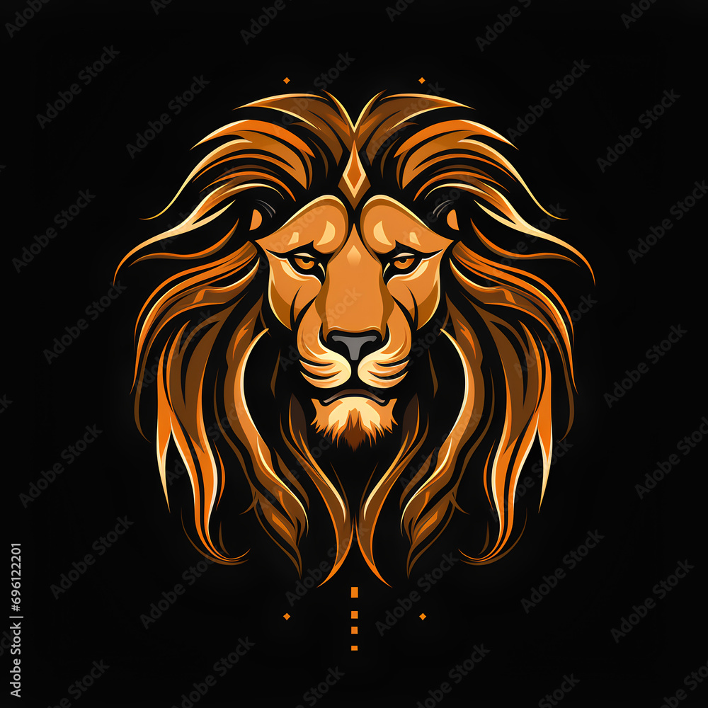 Logo for Leo zodiac sign. Lion head drawing. Icon, tattoo, emblem Stock ...