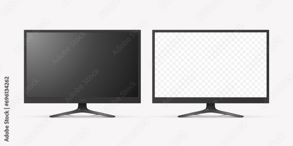 Vector 3d Realistic Modern TV Screen. Minimalistic Stylish Lcd Panel ...