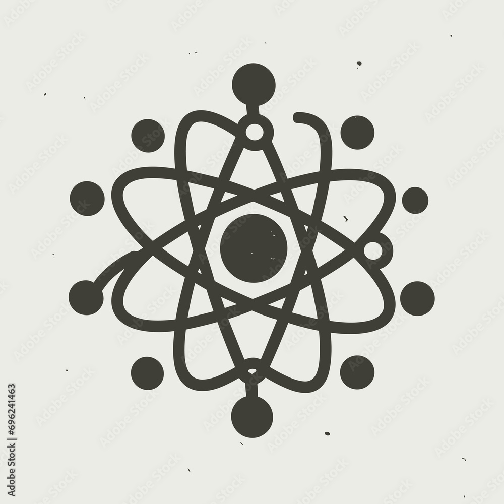 Science line icon. Atom, electron symbol outline style pictogram on ...