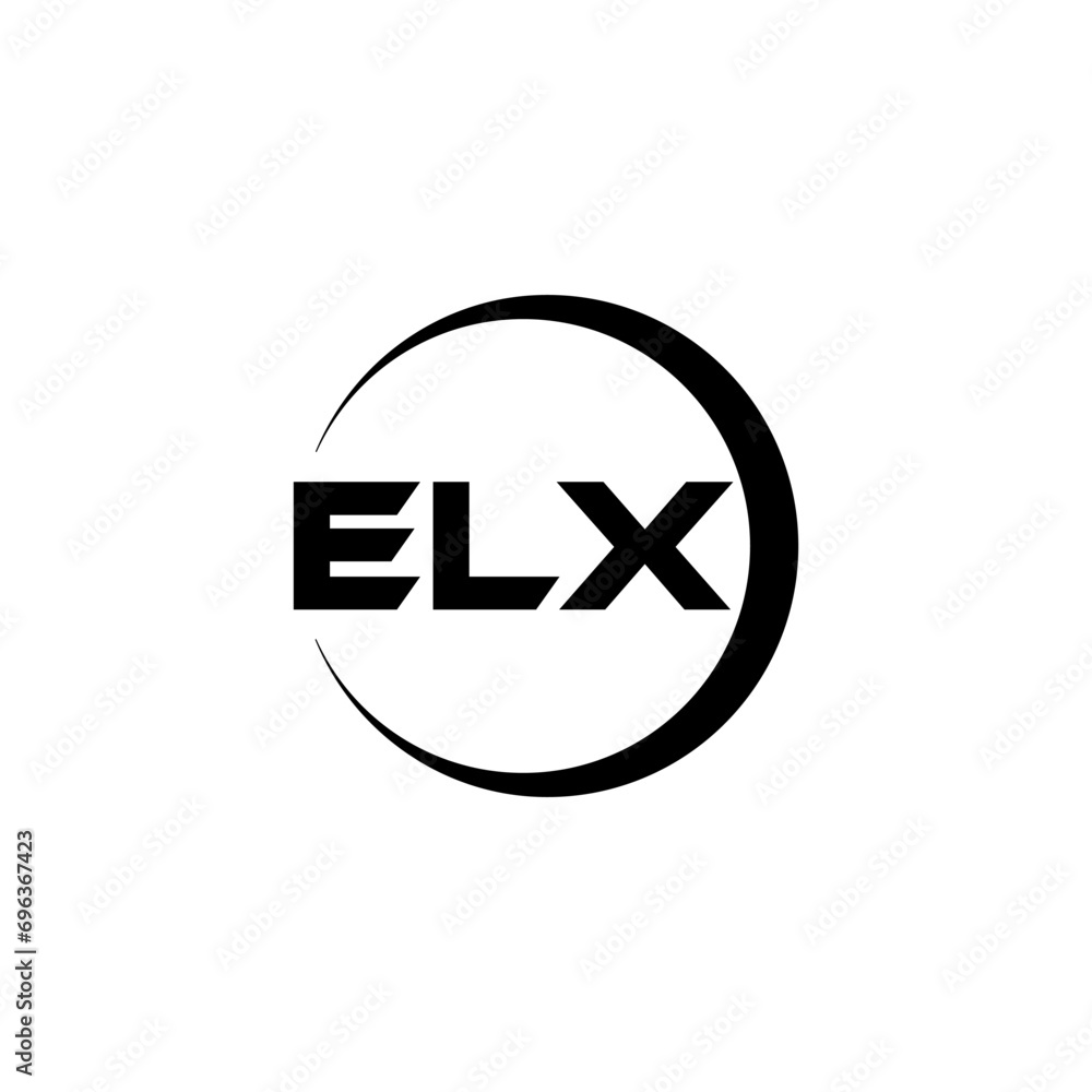 ELX letter logo design with white background in illustrator, cube logo ...
