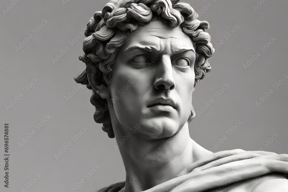 The greek god hermes statue. Male statue of a Roman deity, muscular in ...