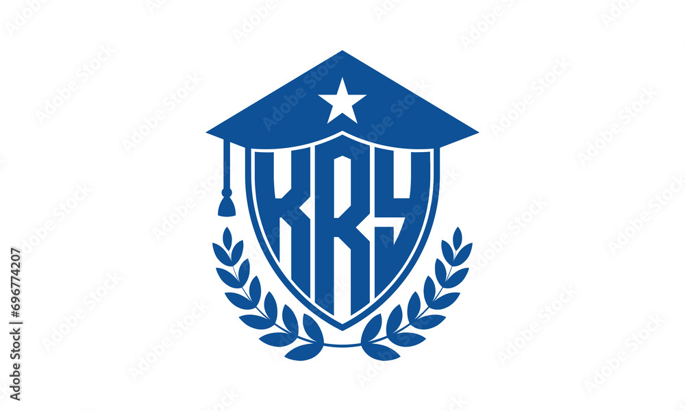 KRY three letter iconic academic logo design vector template. monogram ...