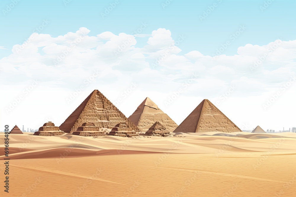 Giza Pyramids Isolated On Transparent Background, The Great Pyramid of ...