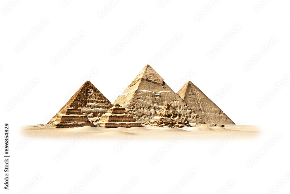 Giza Pyramids Isolated On Transparent Background, The Great Pyramid of ...