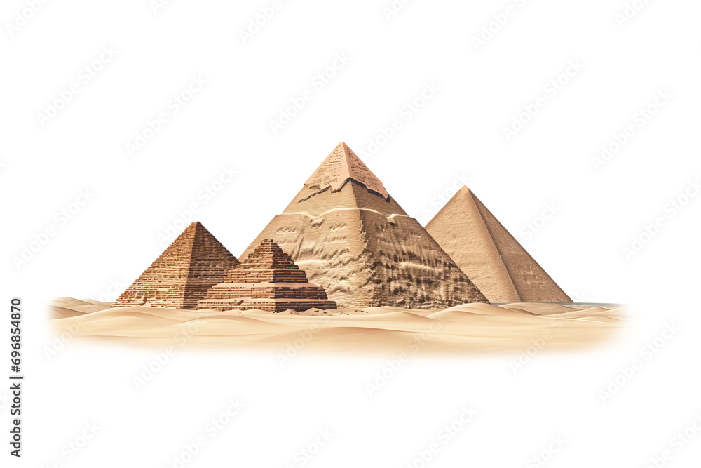 Giza Pyramids Isolated On Transparent Background, The Great Pyramid of ...