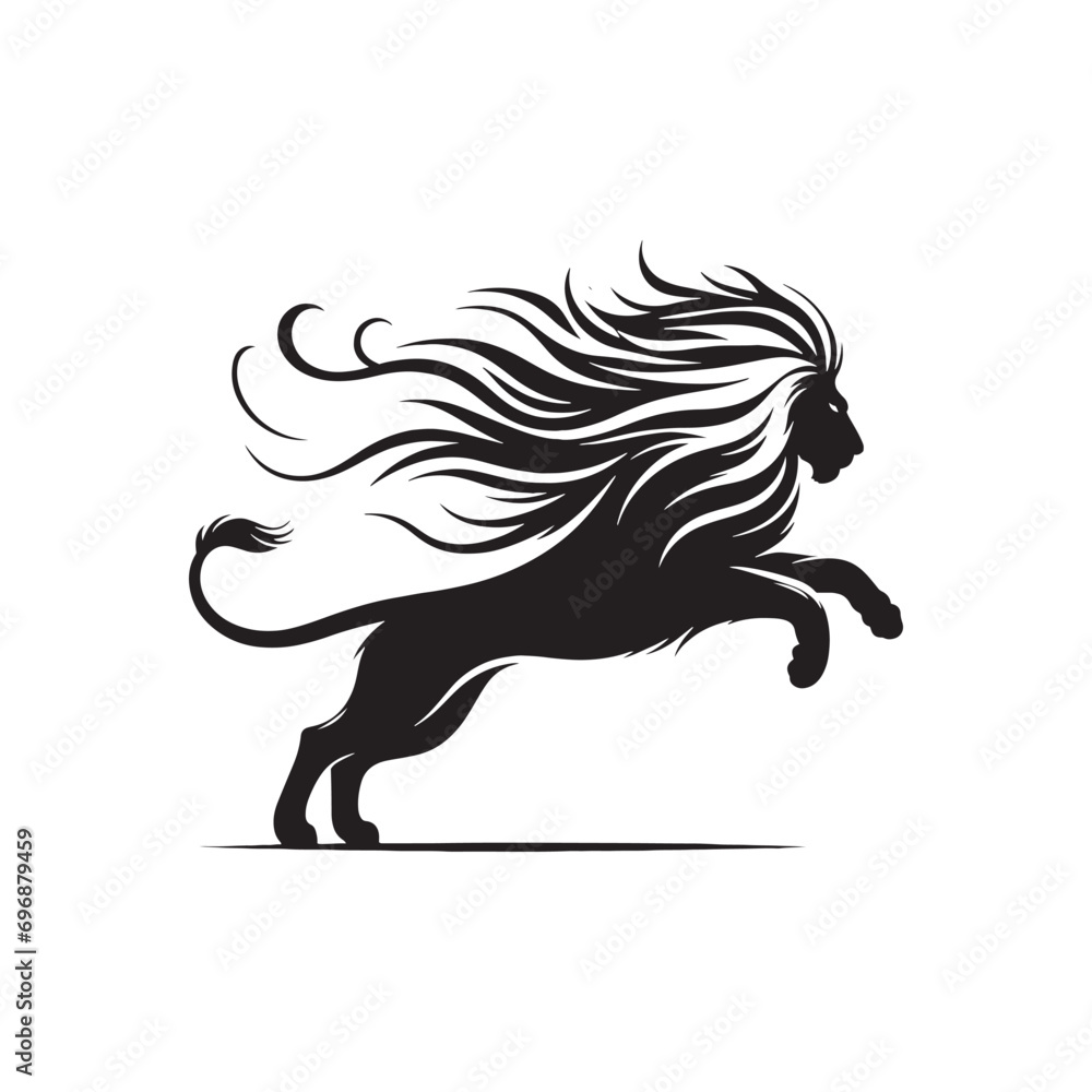 Predatory Majesty: Lion Attacking Silhouette, an Iconic Image of ...