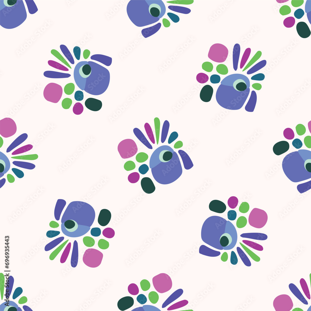 Cute kids blob monster graphic design doodle seamless vector pattern ...