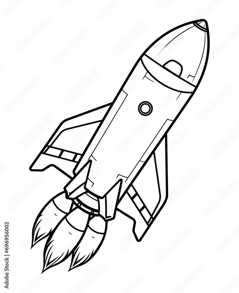 Cute and funny coloring page of a rocket. Provides hours of coloring ...