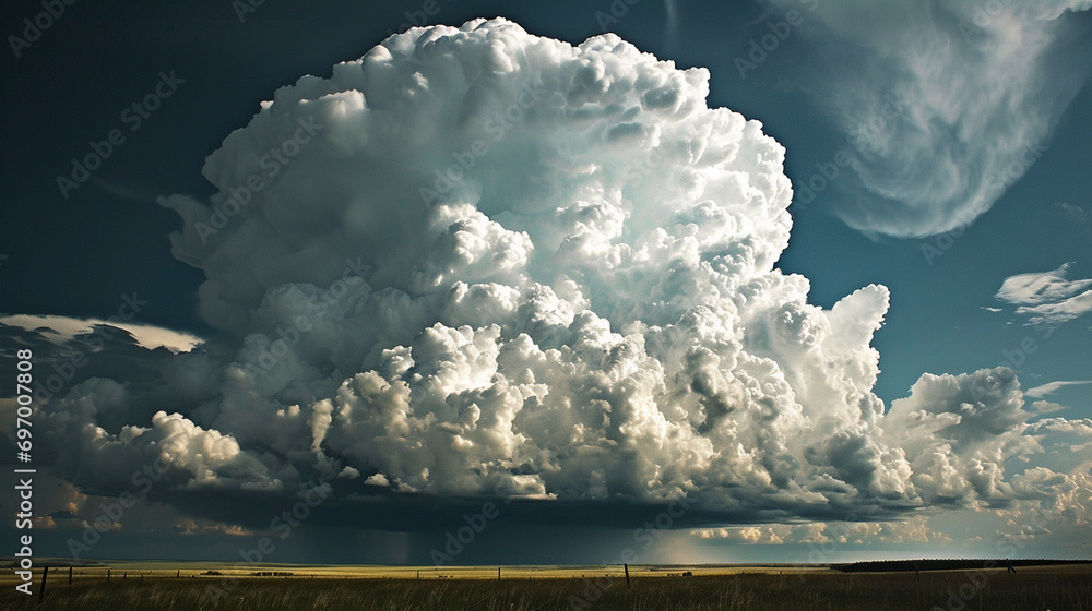 Cumulonimbus Crown: A towering cumulonimbus cloud crowned with an anvil ...
