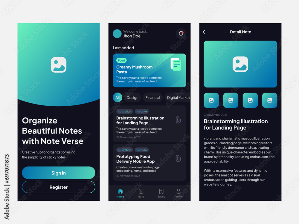 Clean UI UX design template vector. Suitable for mobile application ...