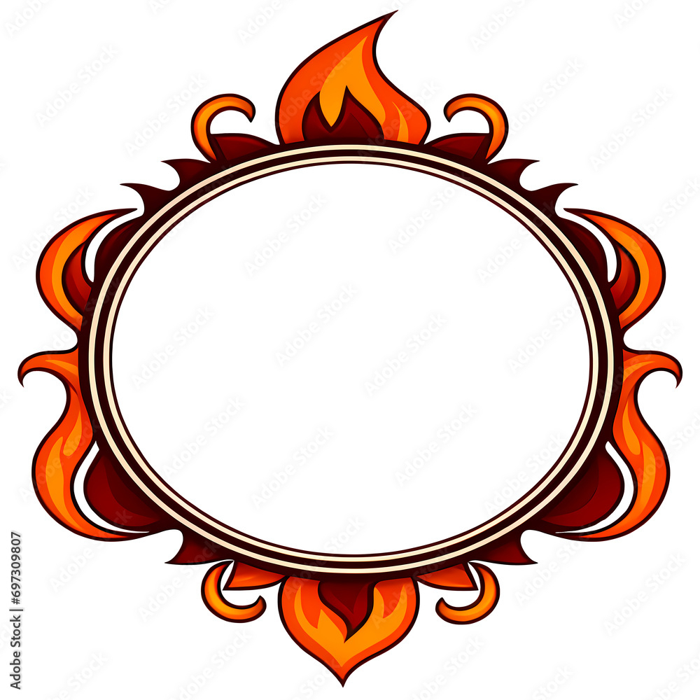 Fire style border frame illustration black and orange ornament classic ...