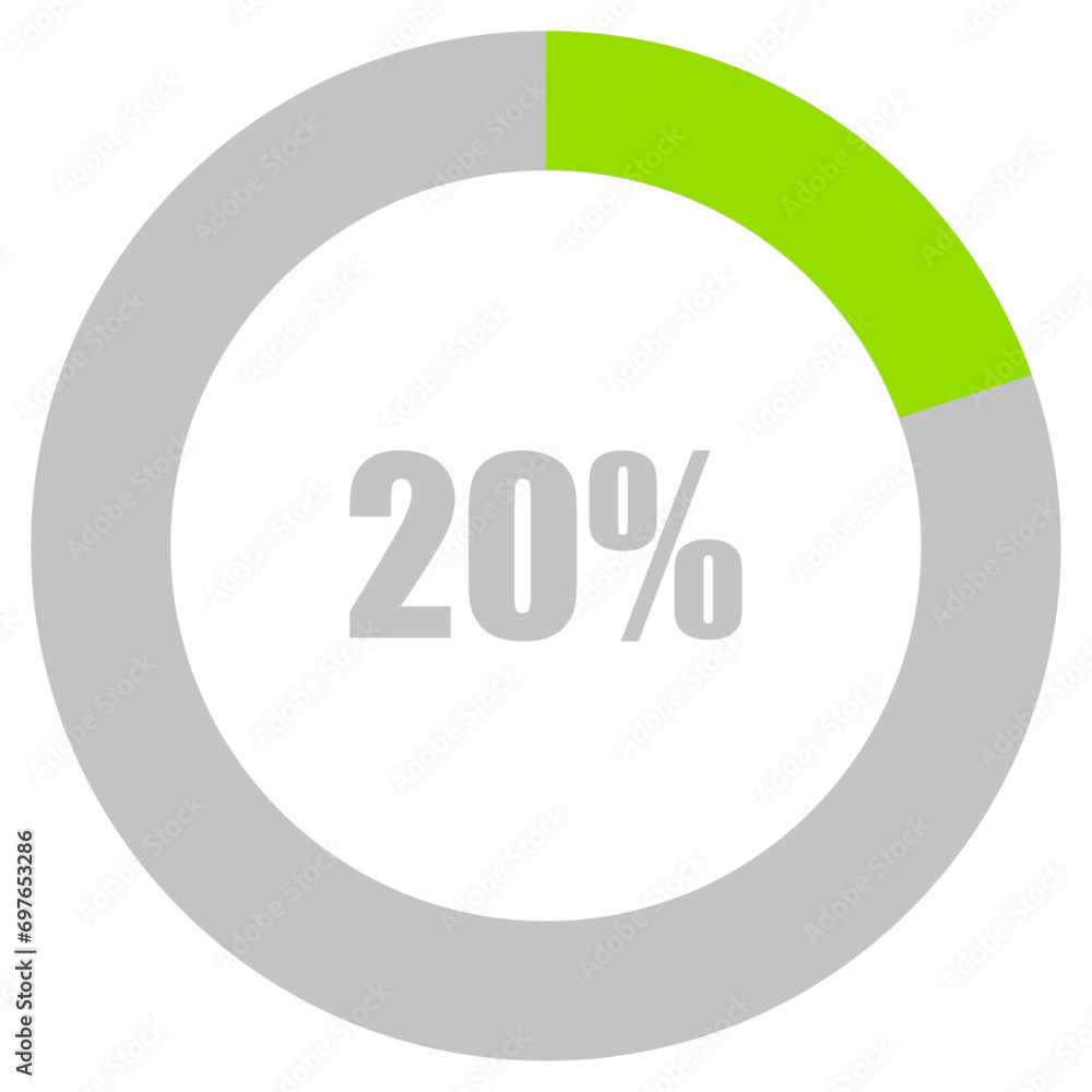 20% Loading. 20% circle diagrams Infographics vector, 20 Percentage ...