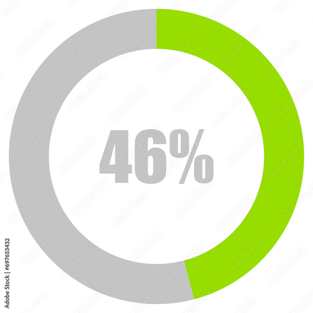 46% Loading. 46% circle diagrams Infographics vector, 46 Percentage ...